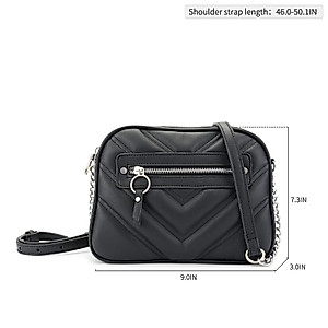 MAXWISE Women Zipper Pocket Crossbody Bag Shoulder Purse Fashion Travel Bag with Multi Pockets (Black)