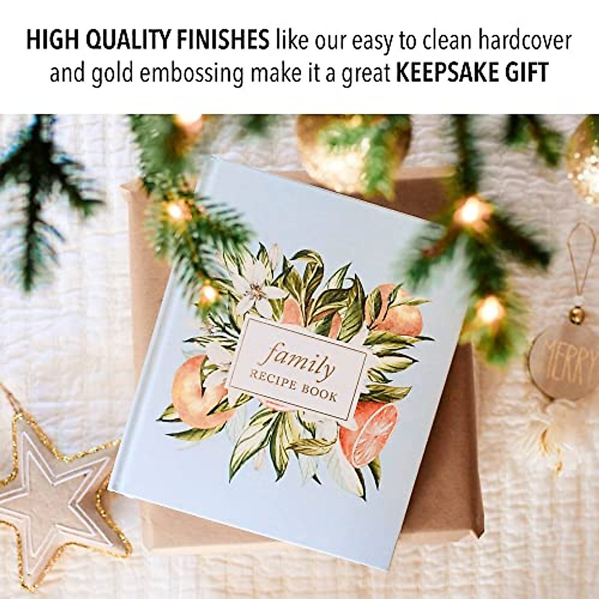 DUNCAN & STONE PAPER CO. Family Recipe Book & Keepsake Journal (160 Pages) – Blank Cookbooks for Family Recipes - Hardcover Recipe Scrapbook - Wife/Mom/Grandmas Recipe Book