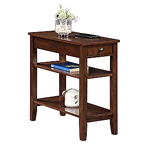 Convenience Concepts American Heritage 3-Tier End Table with Drawer, Espresso