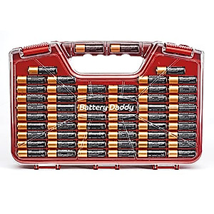 Ontel Battery Daddy - Battery Organizer Storage Case with Tester, Stores & Protects Up to 180 Batteries, Clear Locking Lid, As Seen On TV