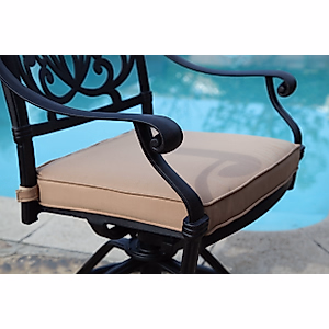 GrandPatioFurniture.com CBM Patio Elisabeth Collection Cast Aluminum 5 Piece Butterfly Dining Set with All Swivel Rockers SH214-4S CBM1290