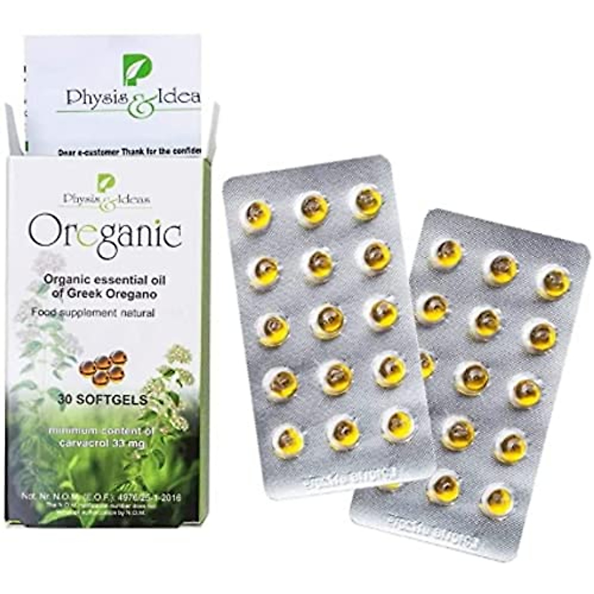 Oreganic - Oregano Oil Softgels - 30 Capsules - Helps Immune Defense & Respiratory Health - Natural - 80% Carvacrol - Greek Oil of Oregano Probiotics for Digestive Health Non-GMO