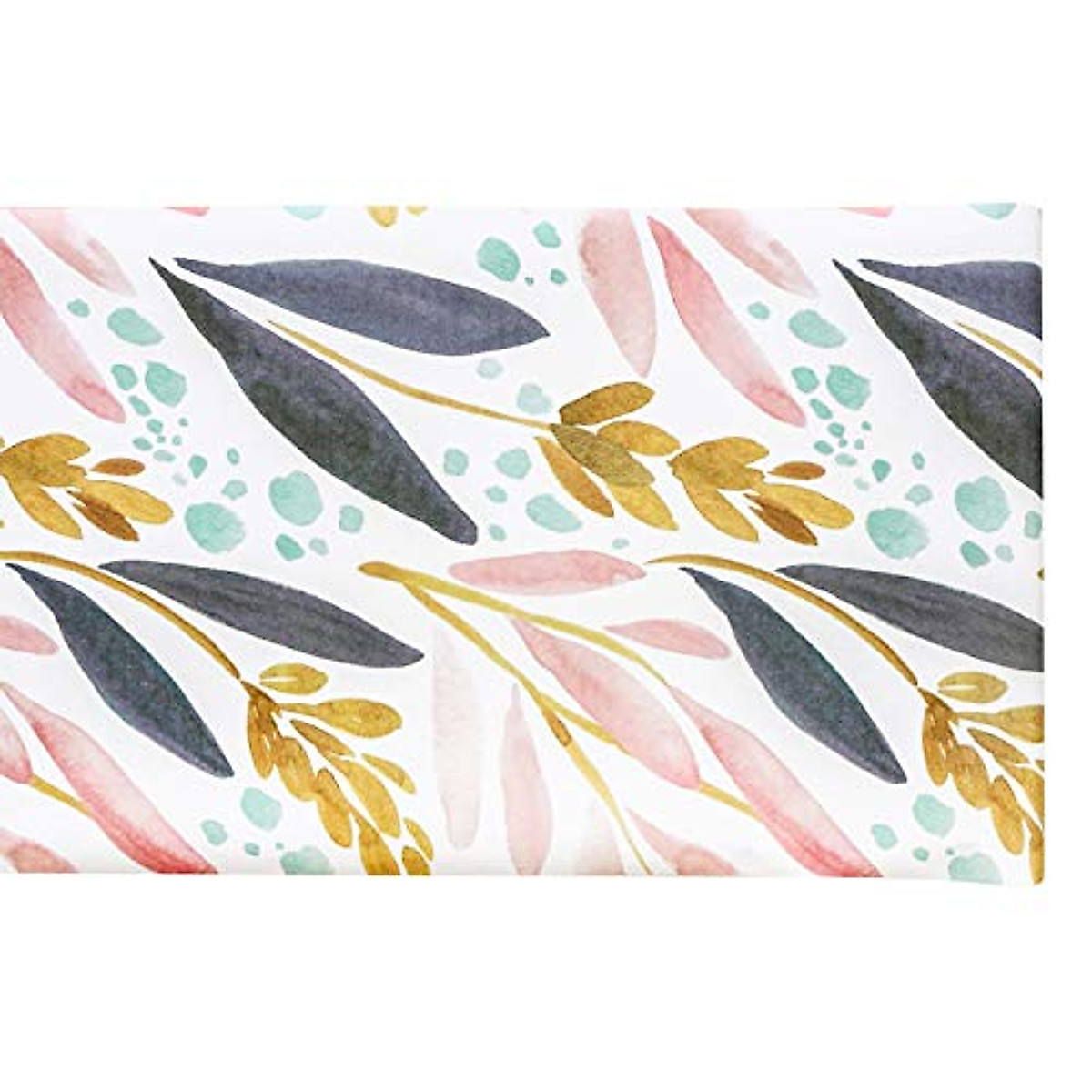 HAOKHOME 93027 Watercolor Forest Peel and Stick Wallpaper Removable White/Pink/Navy/Yellow Floral Vinyl Self Adhesive Shelf Liner 17.7in x 9.8ft