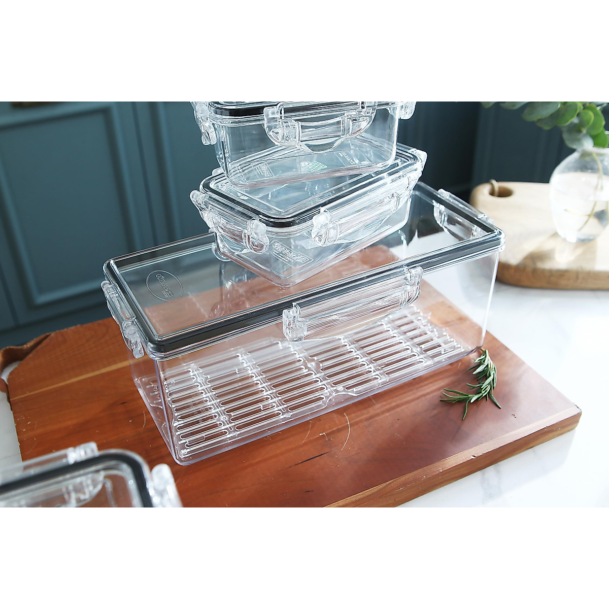 gotman Airtight Food Storage Container with Lid (111.6 oz,With Removable Drain Tray)-BPA-Free | Dishwasher, Microwave & Freezer Safe | Leak-Proof Lids | Kimchi Storage Container | Fresher Food