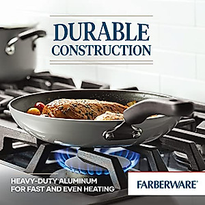 Farberware Cookstart DiamondMax Nonstick Frying Pans/Skillet Set, Dishwasher Safe, 8.25 Inch and 10 Inch, Silver