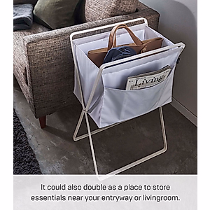 Yamazaki Home Tower Space Saving Storage Hamper, 27.6" - Steel - 9.8 Gallons, 35 Liters