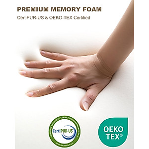 Zenzy 4" King Memory Foam Mattress Topper for RV, [CertiPUR-US Certified] [Pressure-Relieving] RV Mattress Topper with [Ultra Soft] [Washable] Cover, 72"x80" King