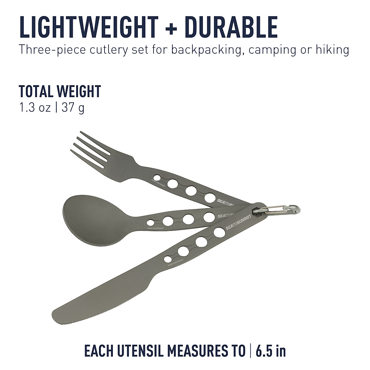 Sea to Summit Alpha Set Camping Cutlery Set with Knife, Fork, and Spoon