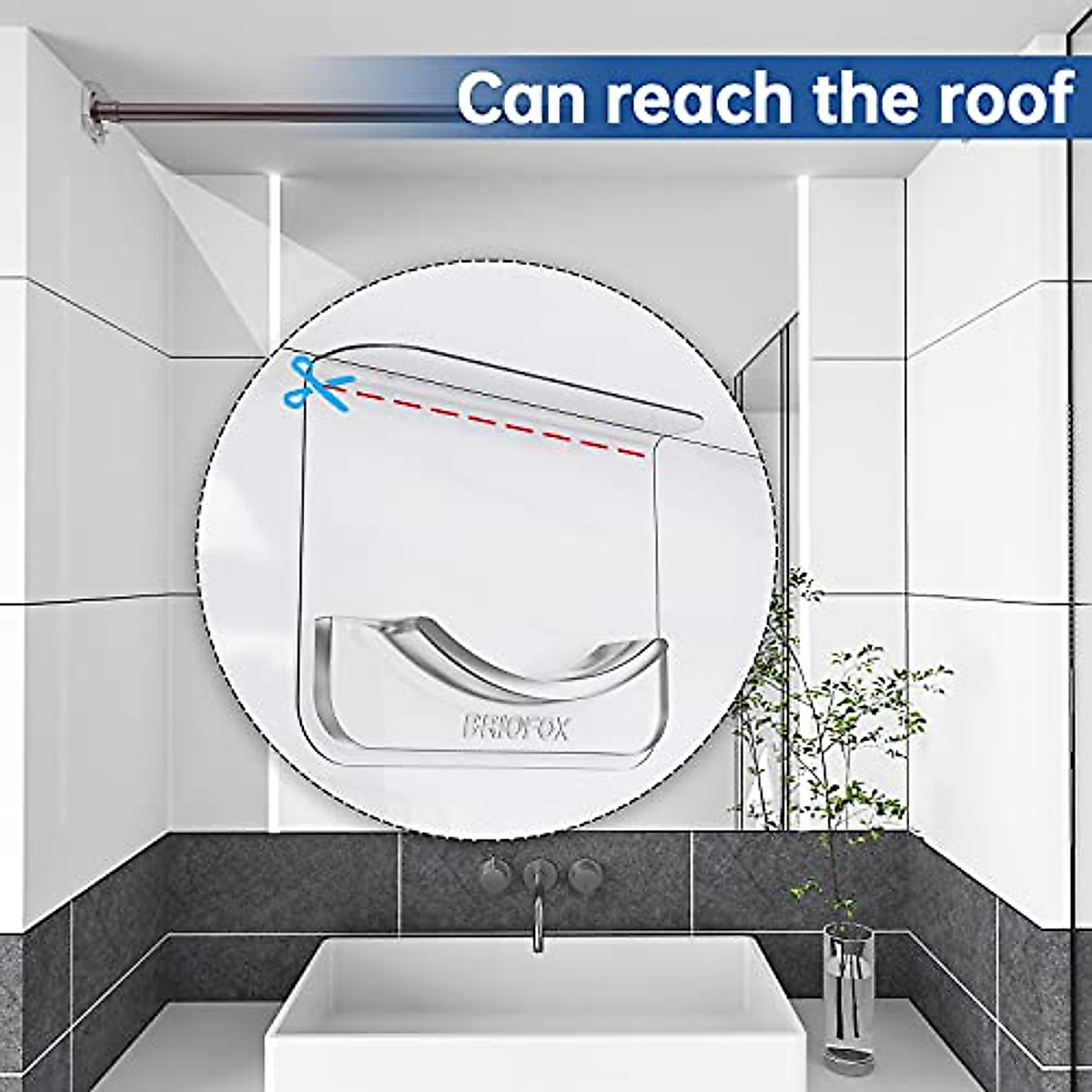 BRIOFOX Adhesive Shower Curtain Rod Holder | No Drilling | Invisible Wall Mount Holder | Transparent Rod Retainer, 2 Pack(Rod Not Included)