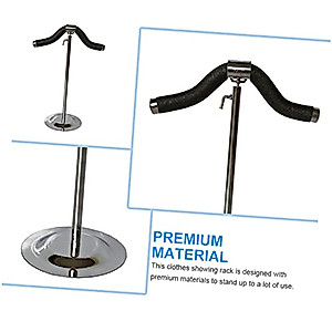 Cabilock 2pcs Little Girl Boy Steel Showing Kids Dress Storage Stainless Metal Hanger Support Display Clothes Child Rack Stand Children Store Clothing