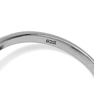 Silvershake Petite Created Black Onyx Inlay 925 Sterling Silver Filigree Swirl and Spiral Style Ring Size 6