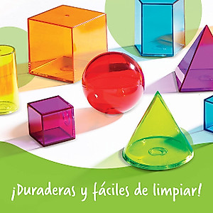 Learning Resources View-Thru Geometric Solids, Geometry Helper, 14 Pieces, Ages 8+
