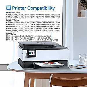 LxTek Remanufactured Ink Cartridge Replacement for HP 60XL 60 XL CC641WN CC644WN High Yield for HP Photosmart C4680 D110, Deskjet D2680 F2430 F4210 Printer Tray (1 Black | 1 Tri-Color)