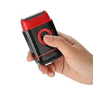 Electric Shaver, Ultra-thin Foil Pop-up Beard Trimmer AA Battery Power Shaving Razor for Men(Red)