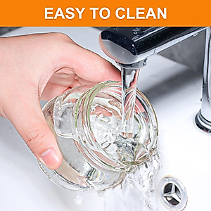 YL-ESH 6 Pack Small Mason Jars with Labels, 8 oz Glass Jars with Airtight Lids, Half Pint Canning Jars for Jelly, Jam, Honey, Pickles, Spice, Overnight Oats, Food Storage, Candle & DIY Present