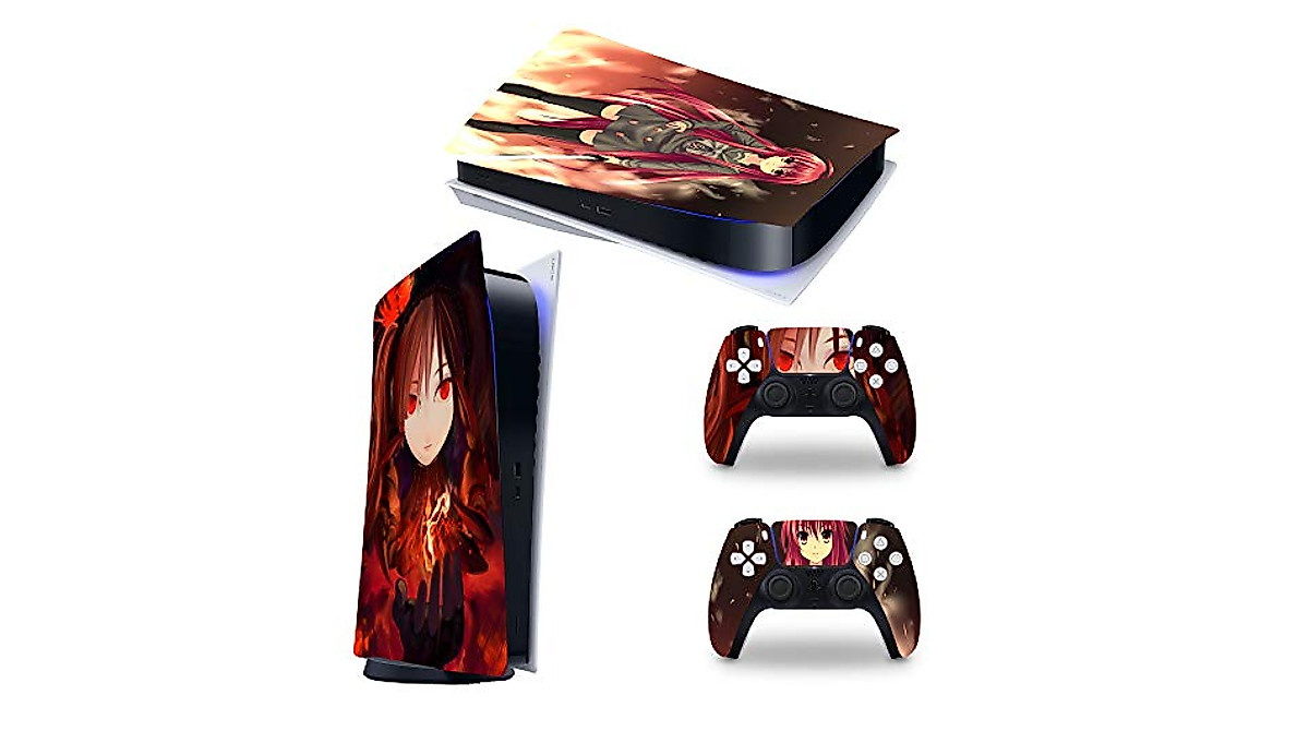 Flame Girl PS5 Digital Edition Console and Controller Skin Set ...