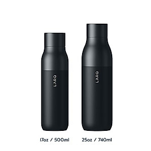 LARQ Bottle Twist Top 17oz - Insulated Stainless Steel Water Bottle | Thermos, BPA Free | Reusable Water Bottle for Camping, Office, and Travel | Keep Drinks Cold and Hot, Obsidian Black