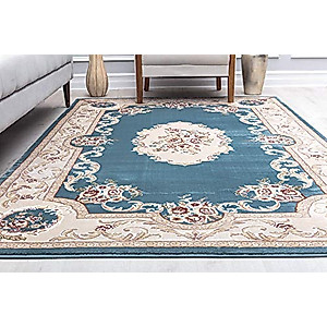 Rugs America Century Centurion CY10A Aubusson Blue Transitional Vintage Area Rug, 2'0"x4'0"