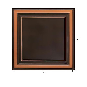 From Plain To Beautiful In Hours 233 Galleria PVC 2' x 2' Glue-up or Lay-in Ceiling Tile (Covers / 40 sq.ft), Antique Copper, 10 Piece