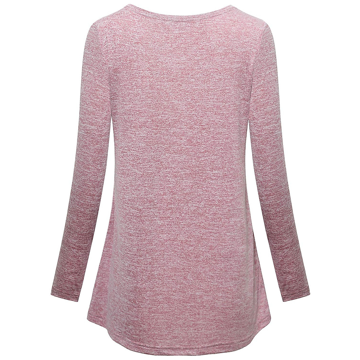 MISS FORTUNE Long Sleeve Gym Tops for Wmen, Loose Yoga Top Running Exercise Wear Round Neck Workout Clothing Active Tshirts Hiking Clothes Pink 3XL