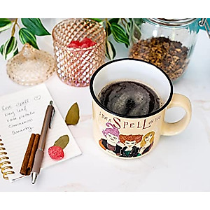 Disney Hocus Pocus Put A Spell On You Ceramic Camper Mug | BPA-Free Travel Coffee Cup For Espresso, Caffeine, Cocoa, | Home & Kitchen Essential | Halloween Gifts and Collectibles | Holds 20 Ounces