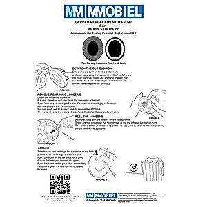 MMOBIEL Ear Pads Cushions Compatible with Beats by Dr. Dre Studio 2.0 Wired/Wireless B0500/B0501 & Beats Studio 3.0 () (Black Flower)