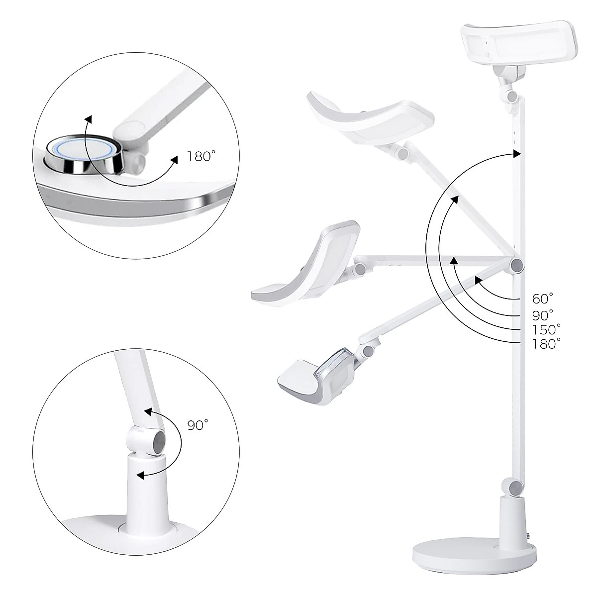 HAPPY NOCNOC Eye-Care eReading Desk Lamp/ Table Lamp/ Task Lamp/ Swing Arm Lamp: Auto-Dimming, CRI 97, Adjustable Temperatures, 51” Wide Illumination Desk Light for Home Office, Bedroom, Living Room