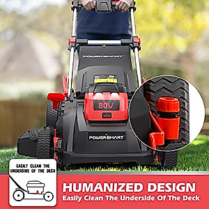 PowerSmart 80V MAX 26-Inch Self-Propelled Lawn Mower, Lithium-Ion Dual-Force Cutting Cordless Lawn Mower with 6.0Ah Battery & Charger (PS76826SRB)