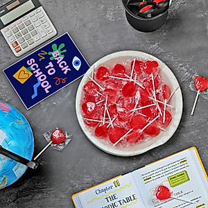 Red Heart Lollipops - 5 Pounds Bulk - Approx 200 ct - Heart Candy Strawberry Flavored