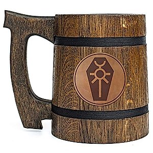 Necrons Beer Stein, Personalized 40k Mug, Game Lover Gift, Custom Leather Gamer Tankard, Gift for Men, Gift for Him