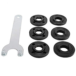 WerkWeit Grinder Angle Spanner Wrench Flange Nut Kit, 1PCS Angle Grinder Flange Wrench and 6PCS Flange Nuts, Compatible with Dewalt Bosch Black Decker Ryobi Makita(4.5" 5" 5/8-11)