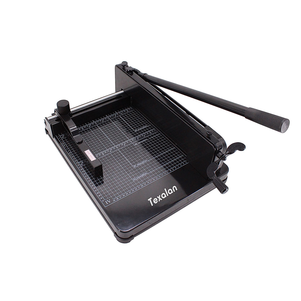 TEXALAN Heavy Duty Guillotine Paper Cutter - 400 Sheets Capacity, A4 12" Stack Paper Trimmer, Steel Base, Black