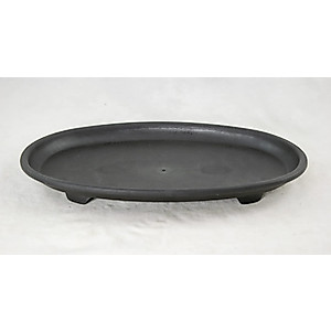 2 Oval Plastic Humidity/Drip Tray for Bonsai Tree and House Indoor Plants 9.5"x 6.5"x 1" - Black