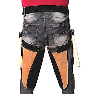Equine Care Farrier Apron 2 Knife Pocket, 2 Nail Magnet & 2 Hammer Loop Horse Shoeing Leather Chaps 25 Inches- 63CM