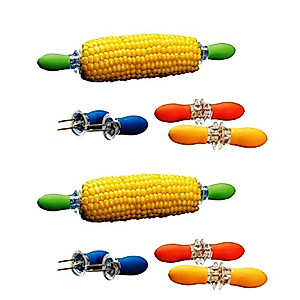 Chef Craft Interlocking Jumbo Corn Holder 4 pair (2 Packs)