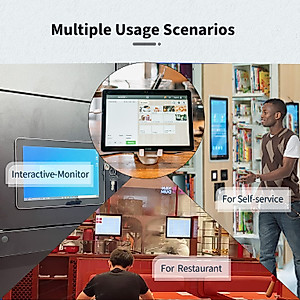 TouchWo 17.3 inch Touch Screen All-in-One Industrial PC, Intel i3, 4GB RAM, 128G SSD, 16:9 FHD 1080P, Windows 10, Smart Board for Classroom, Meeting & Game, USB, VGA & HDMI Monitor