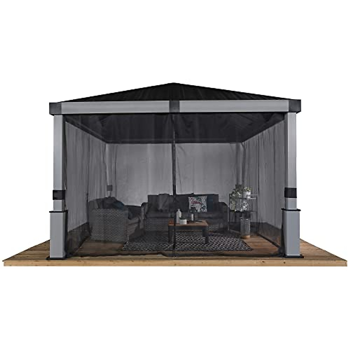 Sojag Outdoor 12' x 12' Lena Hardtop Gazebo Heavy Duty Aluminum Outdoor Sun Shelter, Anthracite
