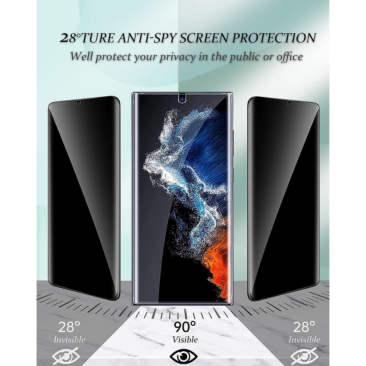 [2+2 Pack] Tamoria Galaxy S22 Ultra Privacy Screen Protector + Camera Lens Protector 9H Tempered Glass Black Camera Cover AntiExplosion Antispy Screen Film Accessories for Samsung Galaxy S22 Ultra