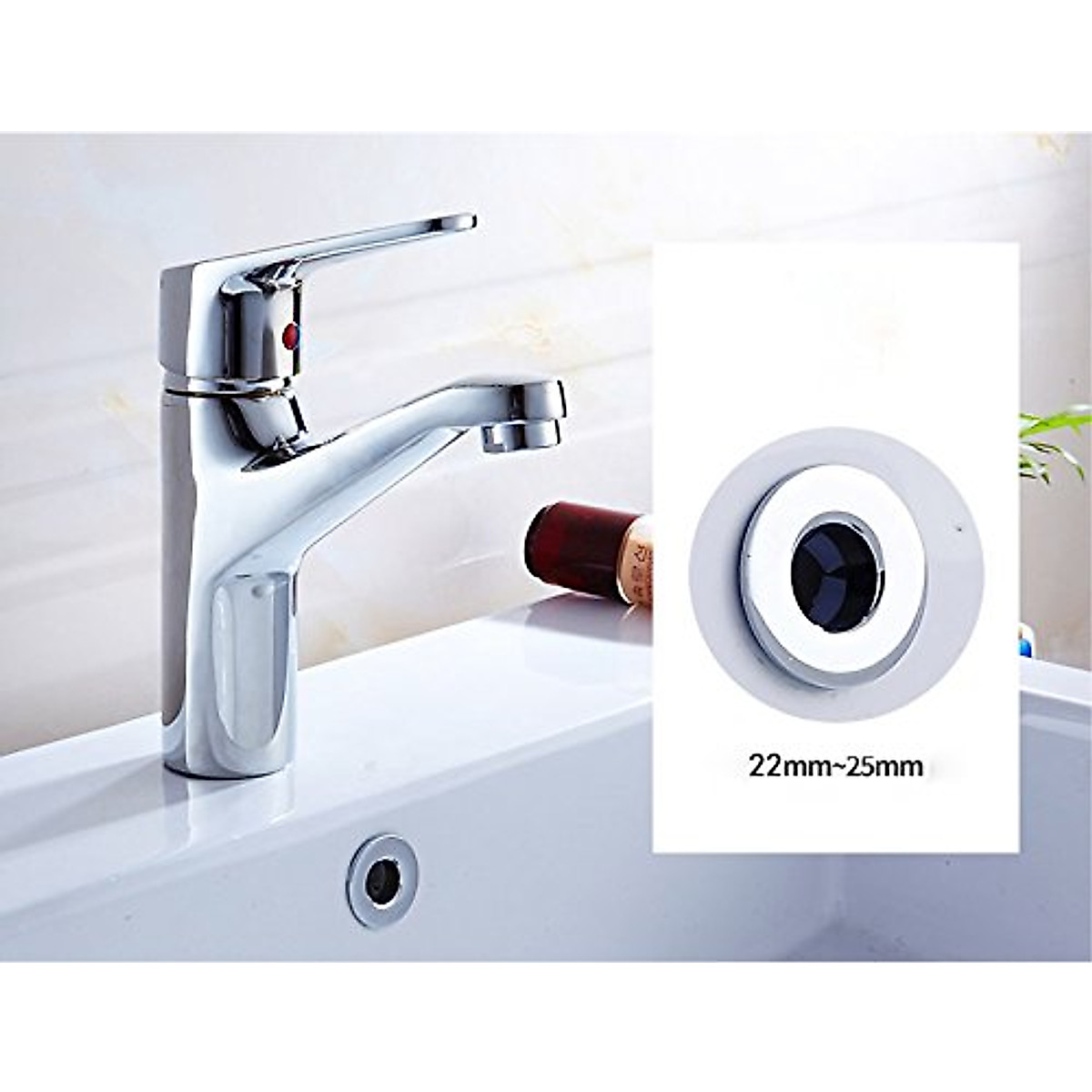 Sink Basin Trim Overflow Cover Brass Insert in Hole Round Caps Chrome 2 pcs