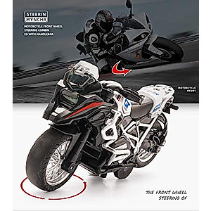 Gilumza Pull Back Motorcycle Toys with Music Lighting, Motorcycles Toy for Boys Kids Christmas Birthday Age 3 4 5 6 7 8 Year Old (Blue)