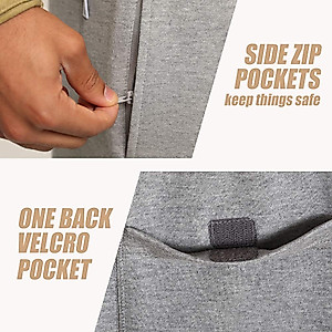 maamgic Mens Athletic Shorts 9" Cotton Casual Shorts Elastic Waist Lounge Sweat Shorts Workout Gym Shorts with Pockets Cushion Light Gray