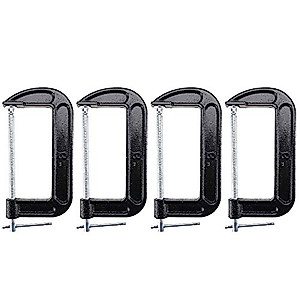 Tysun 4 Pcs 6 Inch C Clamp Set, Up to 6 Inch Jaw Opening, 2-5/8 Inch Throat Depth Heavy Duty C-Clamps for Woodworking Welding and Building