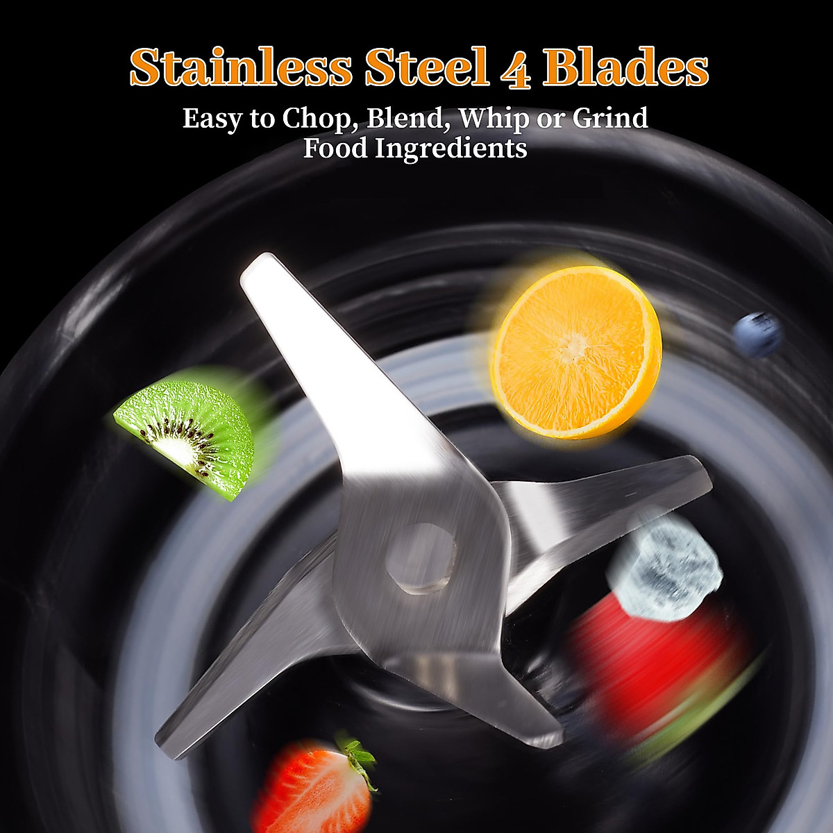 JUSANTE Kitchen Blender, 500W Countertop Blender with 52oz Plastic Jar for Smoothies Milkshake Desserts Nut Butter, Cocktails Sauces (White)