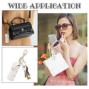 WADORN 2pcs Chapstick Keychain Holder, 6 Inch PU Leather Lipstick Organizer Holder with Keychain Mini Lip Gloss Travel Storage Case Portable Snap-On Lip Balm Sleeves for Women Gift,White