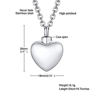 VNOX Pack of 5 Cremation Jewelry Cute Heart Cremation Urn Necklace for Ashes Holder Urn Pendant Necklace Keepsake Jewelry