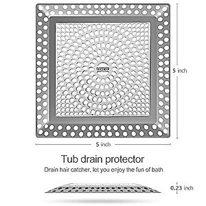 LEKEYE Shower Drain Hair Catcher | Shower Drain Cover Stainless Steel and Silicone