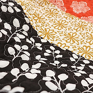 Lush Decor Bohemian Stripe Sherpa Throw Blanket, 60" by 50", Turquoise & Orange