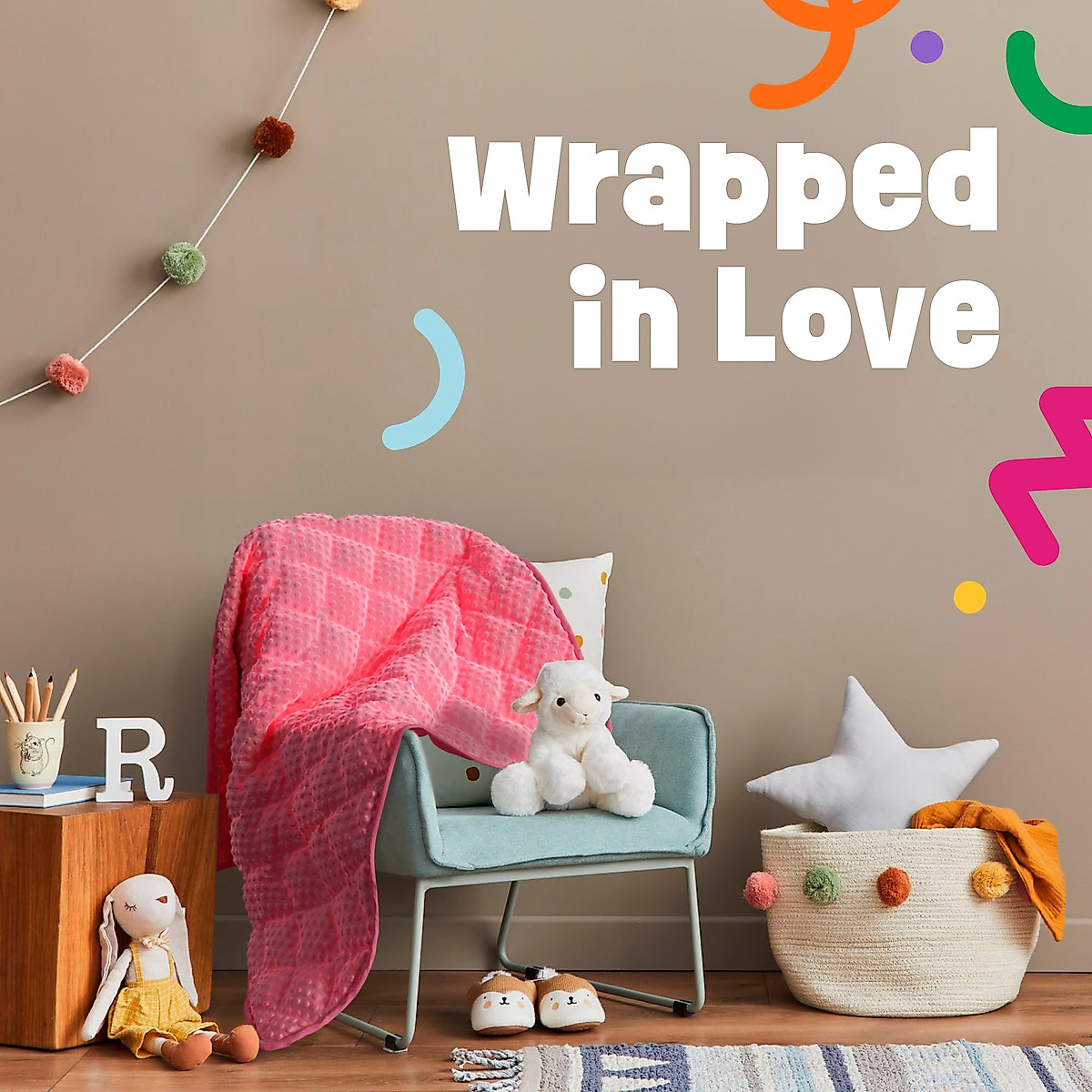 5lb Child's Weighted Blanket - Kids Weighted Blanket 5 Pounds (36" x 48") - Cute Dotted Texture Sensory Blanket - 5 lbs Weight Blanket for Kids Ages 4 to 7 - Machine Washable, Travel Friendly (Pink)