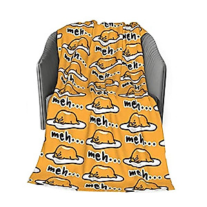 Gudetama Cute Fleece Blanket - All Season 300GSM Lightweight Plush Fuzzy Cozy Soft Flannel Throw Blanket for Bed Sofa Couch Travel Camping 30x50 inches