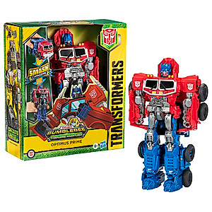 Transformers Bumblebee Cyberverse Adventures Dinobots Unite Smash Changer Optimus Prime Action Figure, Toys for 6 Year Old Boys and Girls and Up, 9-Inch